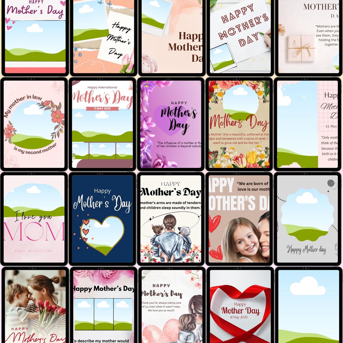 Mothers Day Card | Editable Printable Canva Template | Mothers Day Gift ...