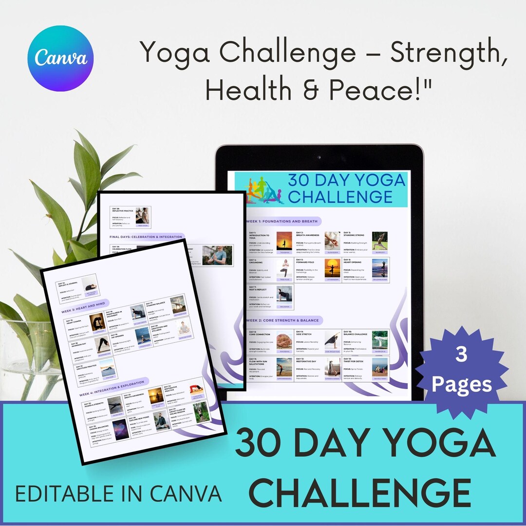 30 Day Yoga Challenge | Yoga Routine Workout Challenge | Yoga Poses ...