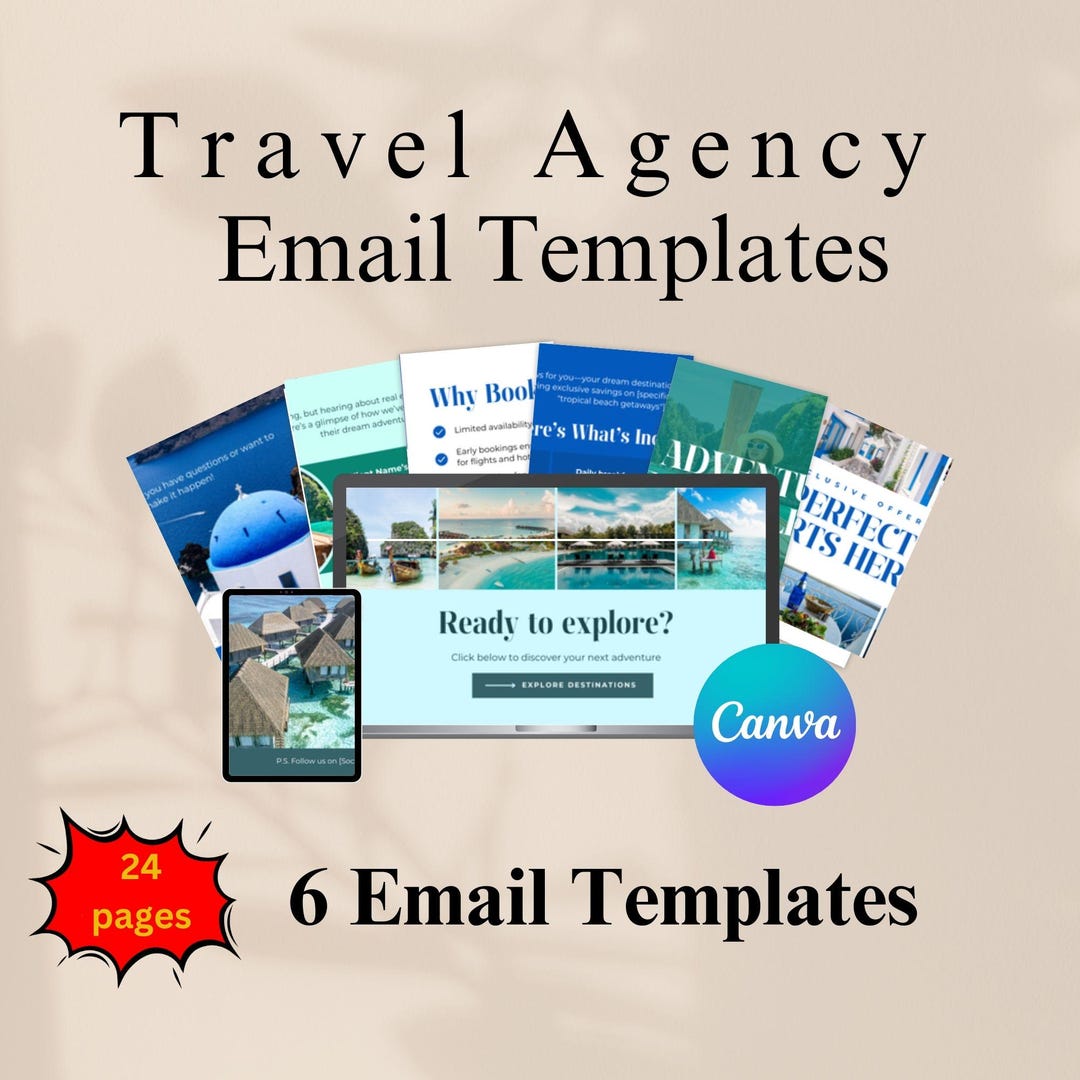 Travel Agency Email Templates, Editable Travel Itinerary, Event Planner ...