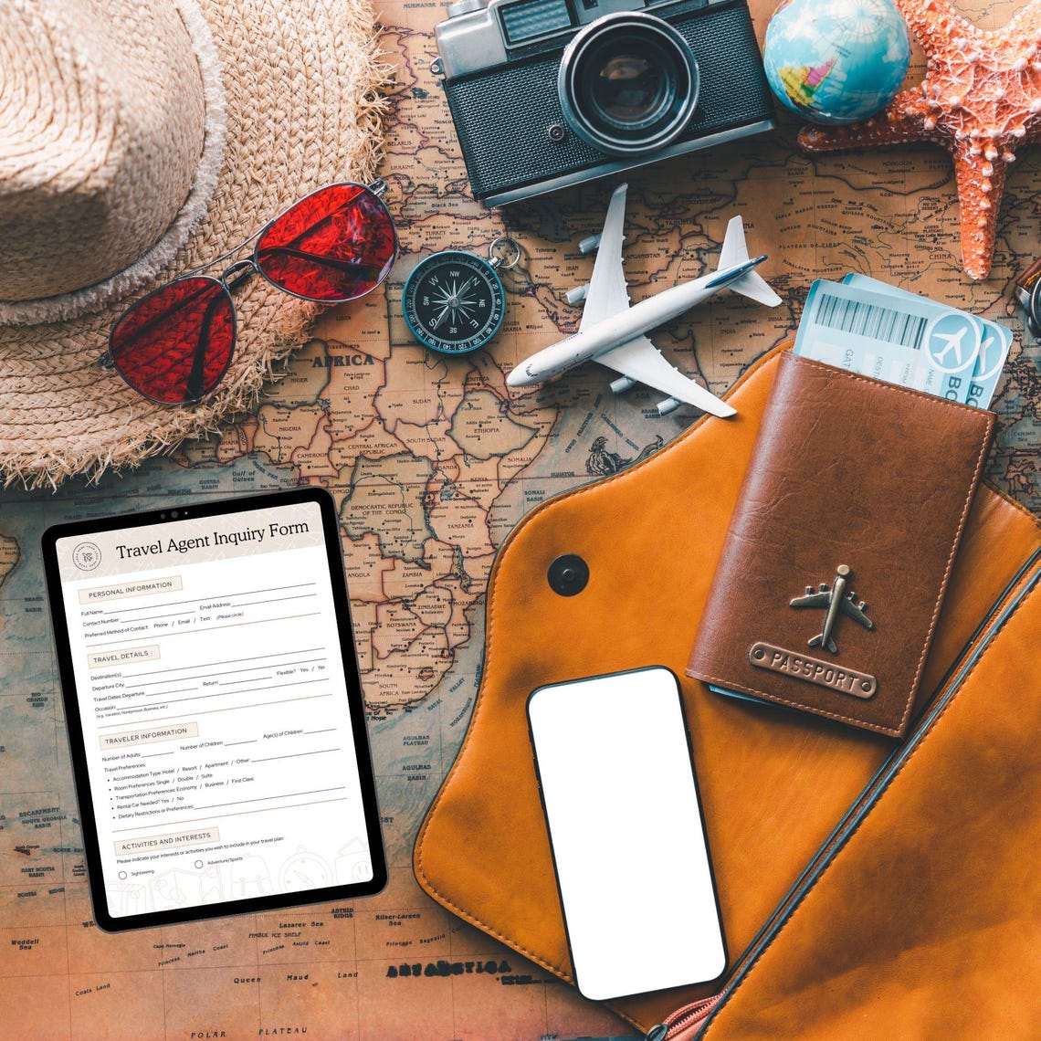 Travel Agent Inquiry Form | Editable Canva Template | Client Intake ...