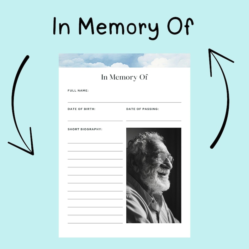 Editable Funeral Guest Book Template | Canva Memorial Sign-in (digital ...