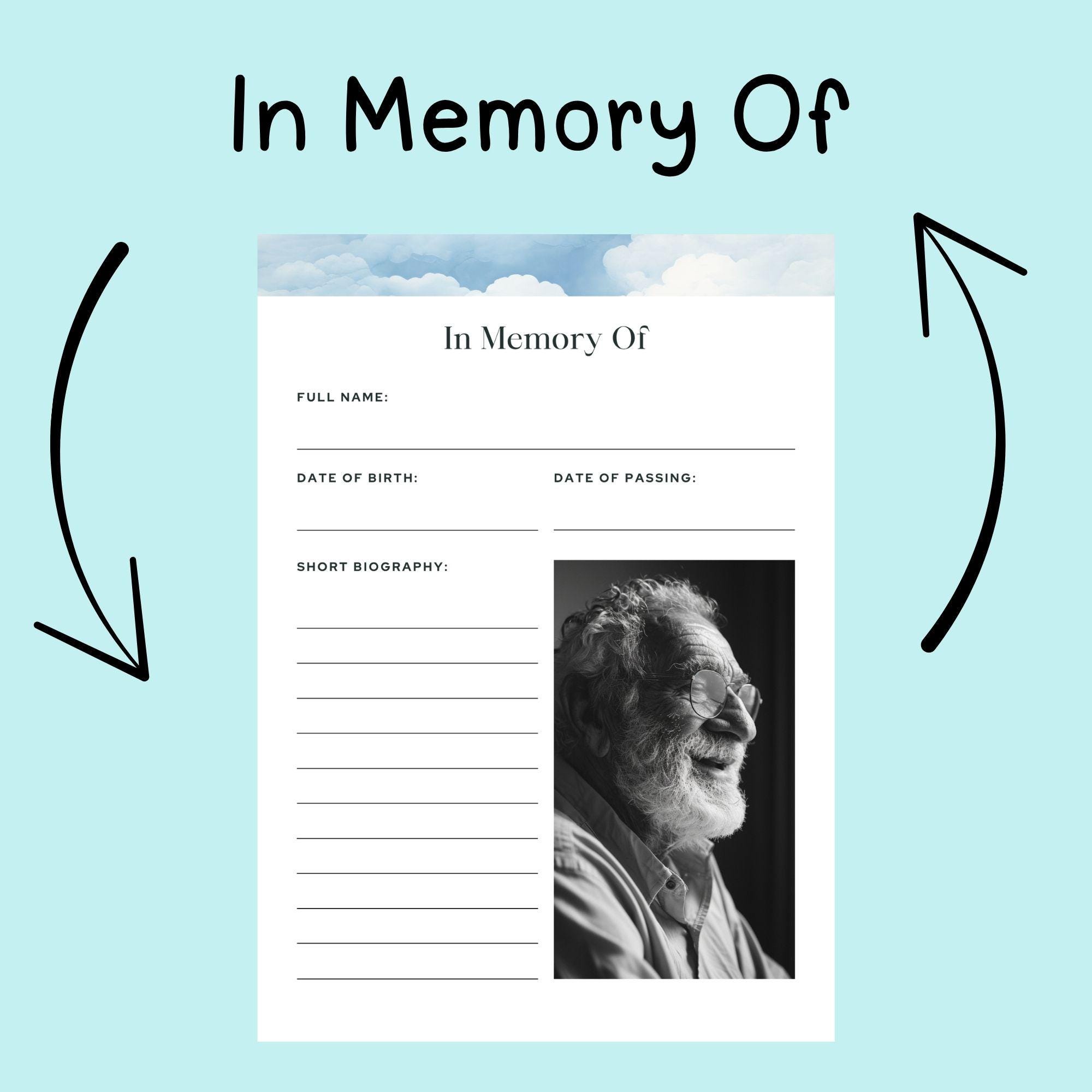 Editable Funeral Guest Book Template | Canva Memorial Sign-in (digital ...