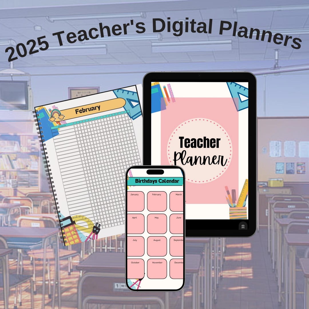 Digital Teacher Planner for Exam and Lesson Tracking - Etsy