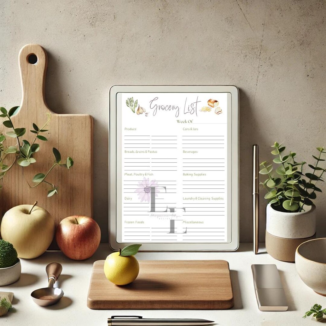Weekly Grocery List Template - Etsy