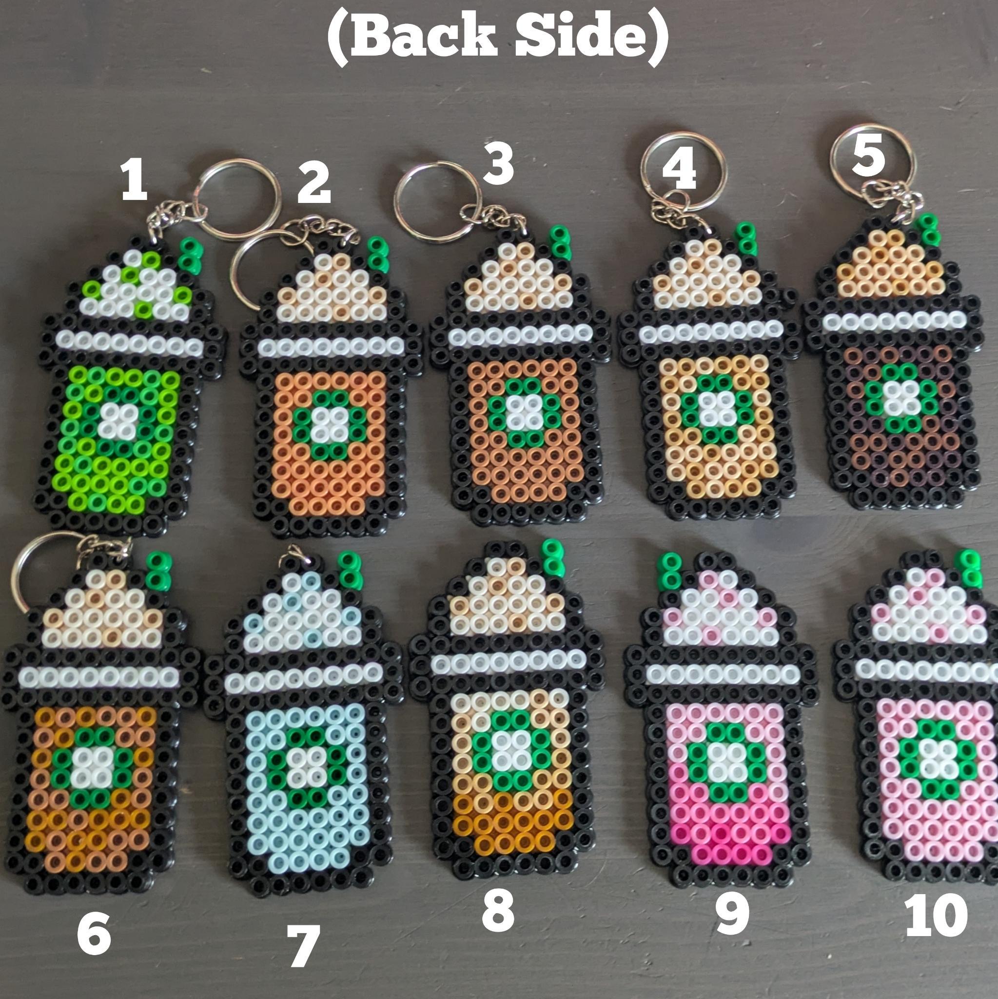 Starbucks Drink Keychain - Cute Perler Bead Coffee Keychain, Gifts for ...