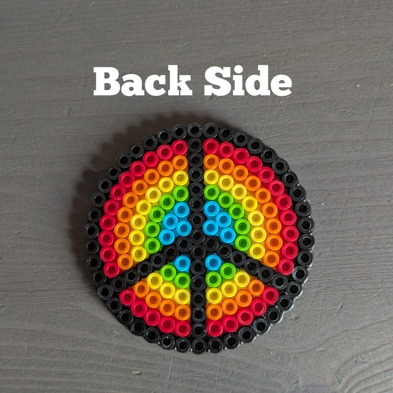 Rainbow Peace Sign Coaster/keychain - Perler Bead Peace Sign ...