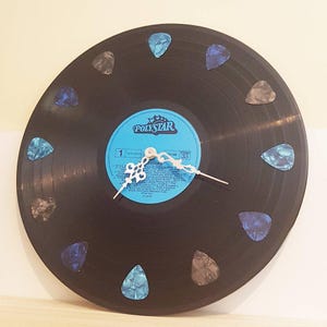 Record Vinyl Clock With Guitar Picks - CUSTOM - Music Lover - Man Cave ...