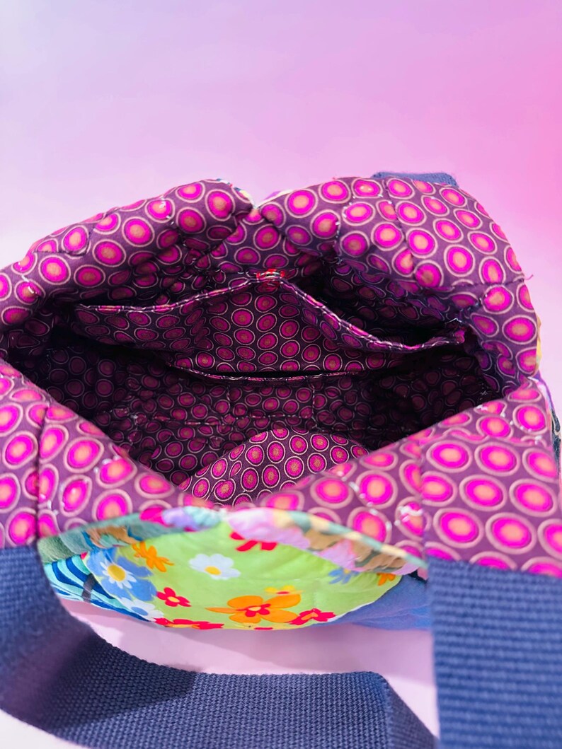 Handmade Colorful Pattern Floral Patchwork Handheld Purse Shoulder Bag ...