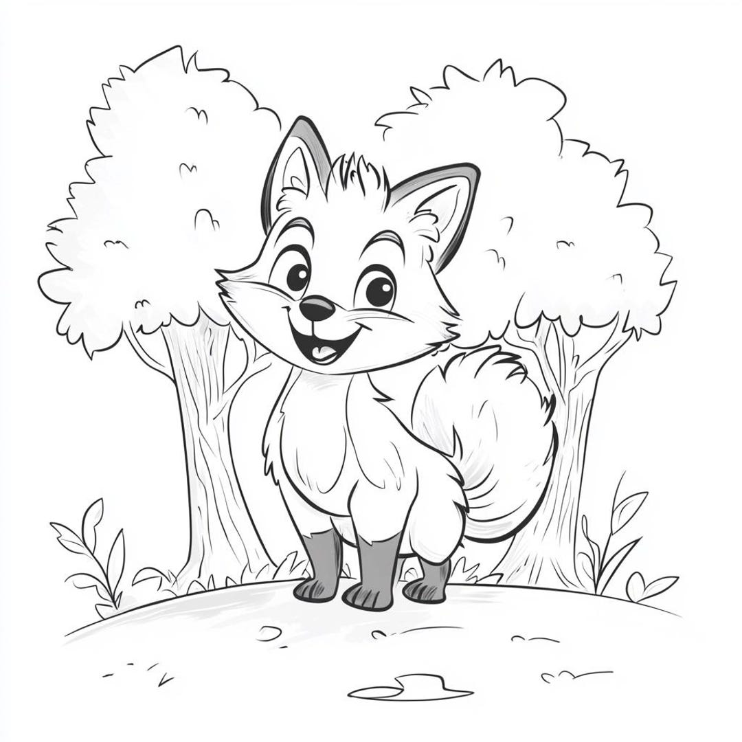 Happy Little Fox in a Forest! - Etsy