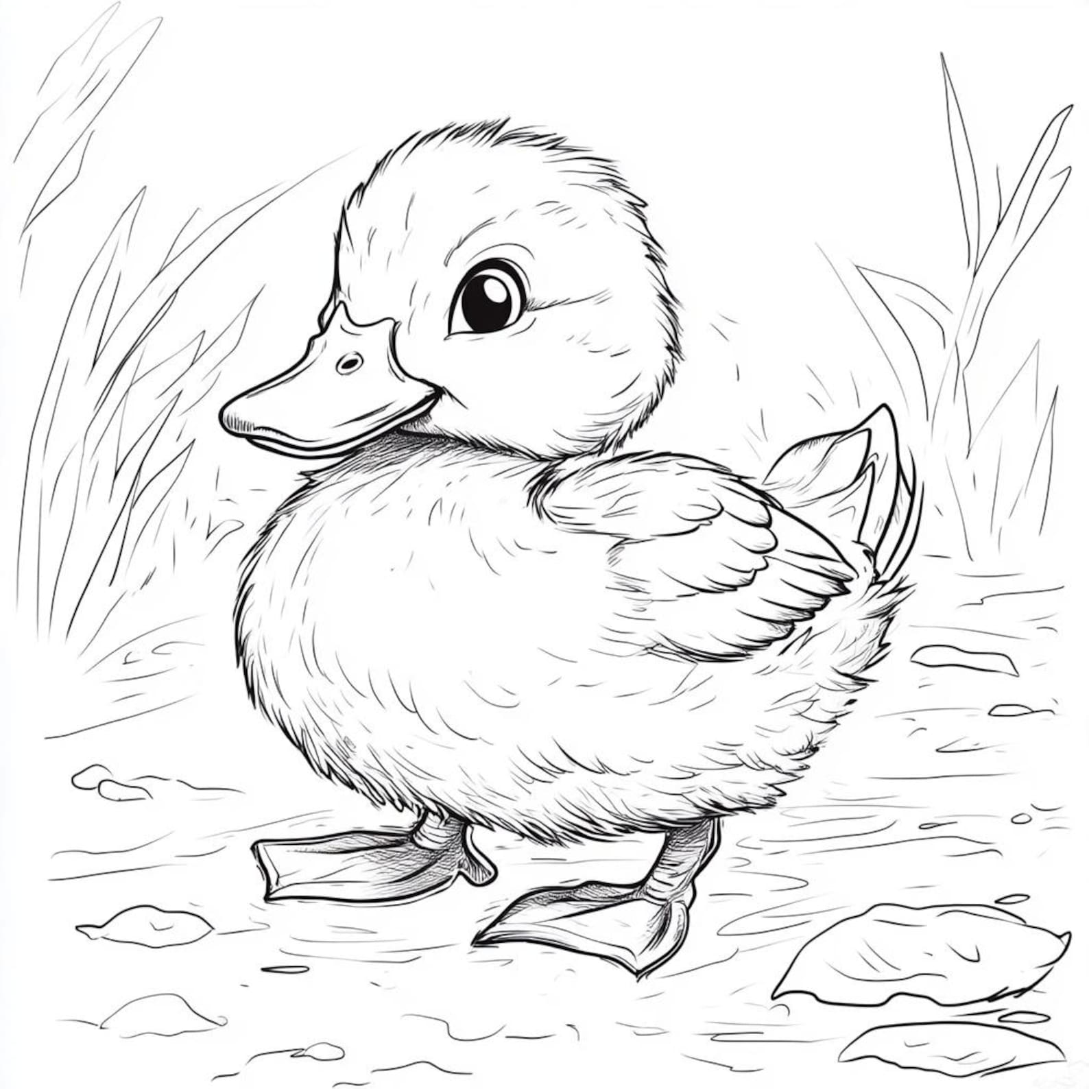 Baby Duck Coloring Page - Etsy