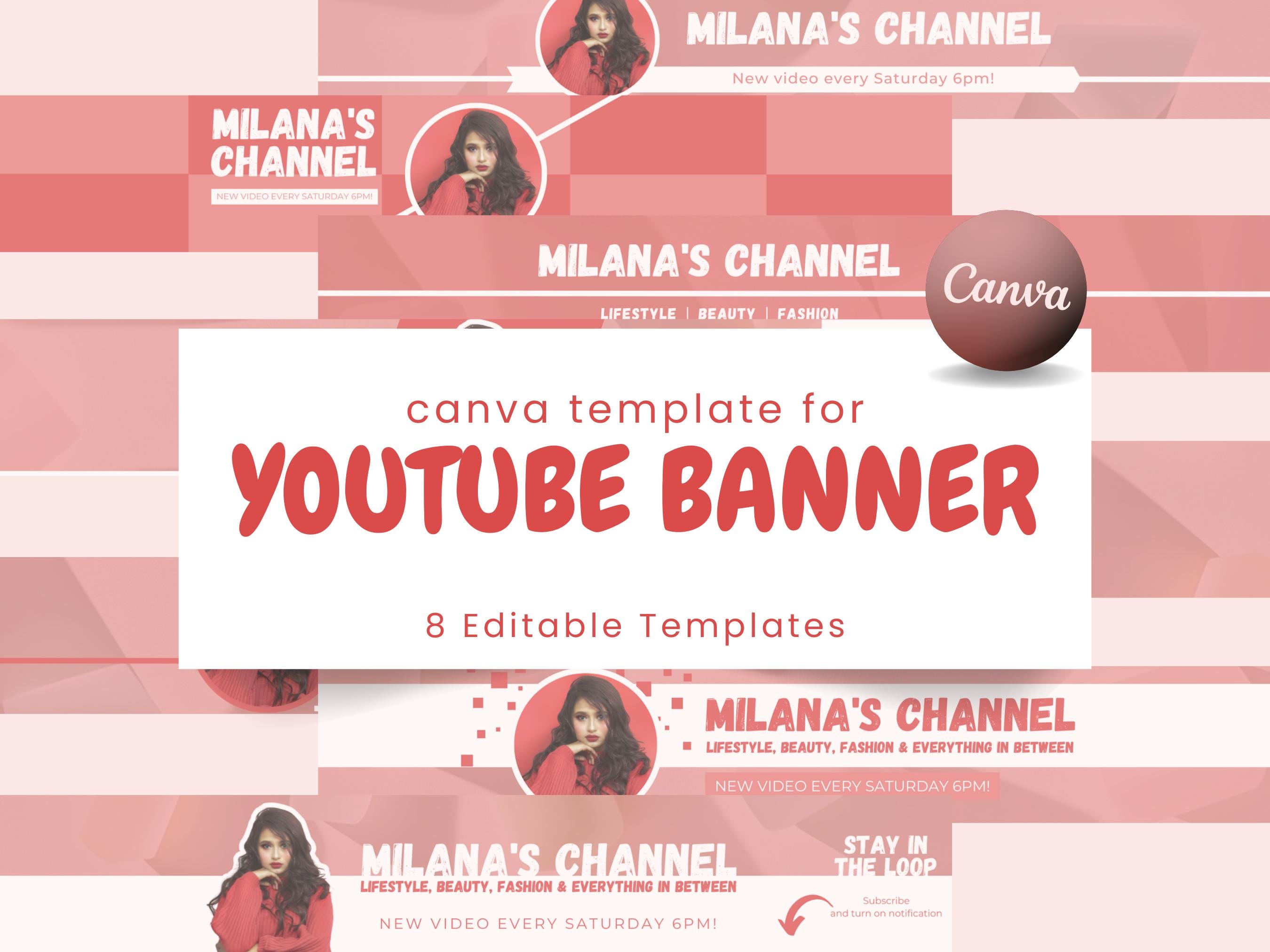 Youtube Banner Canva Template for Influencer Youtube Banner Kit for ...