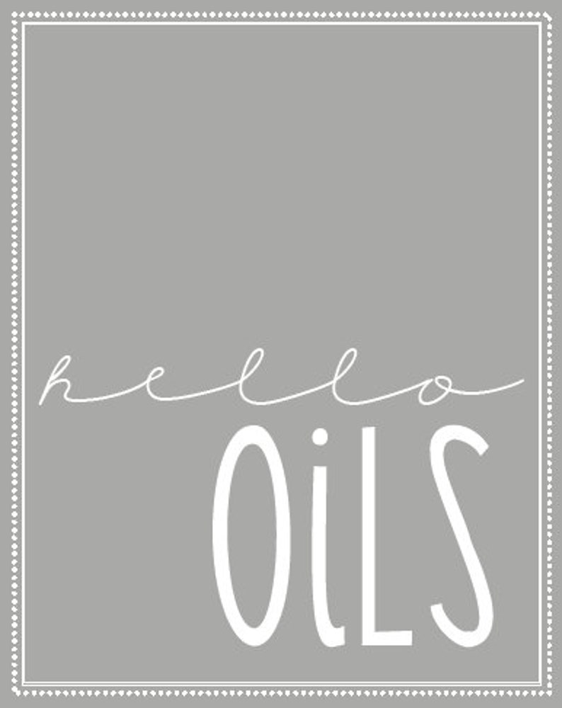 Essential Oil Wall Art Signs - Set of 5 - Printable PDF - Aluminum Grey ...