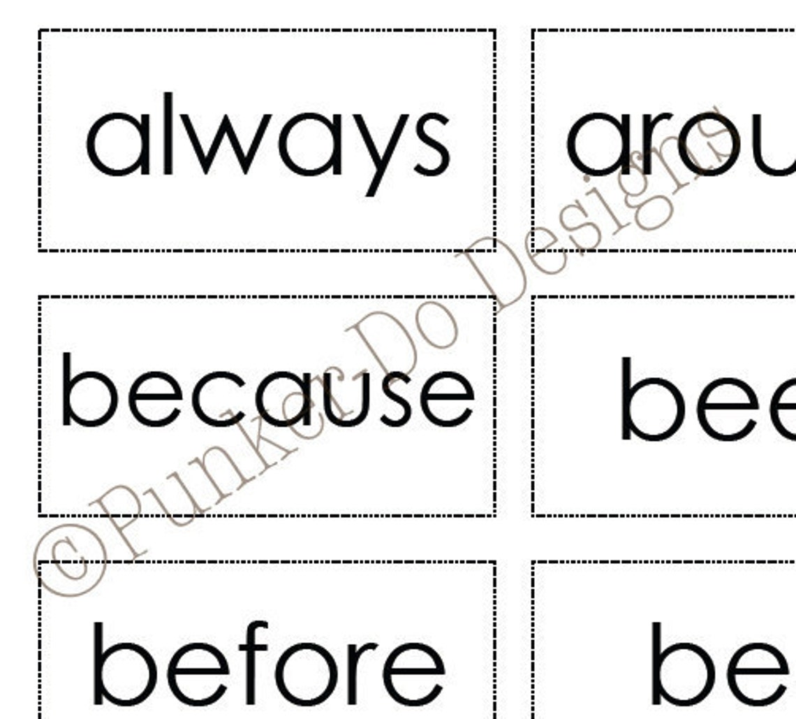 Second Grade Sight Word Dolch Flash Cards - Printable PDF - by Punker ...