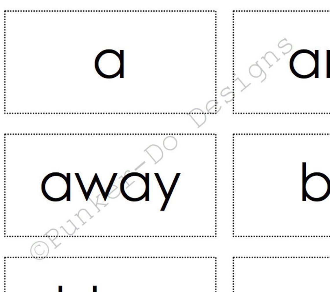 Pre-primer Preschool Sight Word Dolch Flash Cards Instant - Etsy