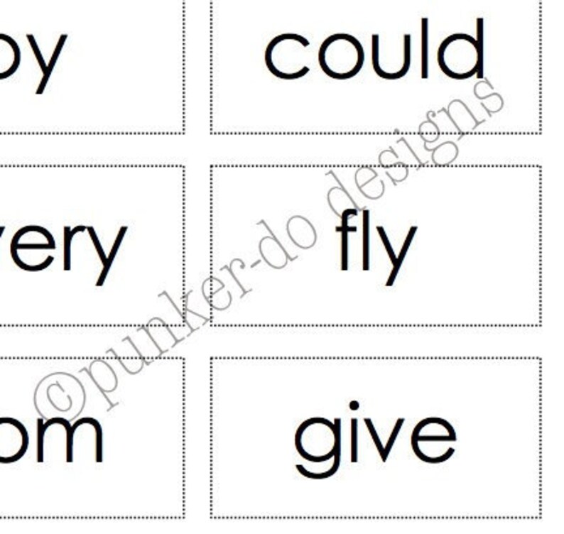 First Grade Sight Word Dolch Flash Cards Instant Download Printable PDF ...
