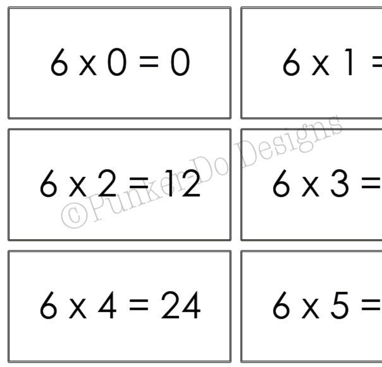 Multiplication - MATH - Flash Cards - 1x-12x - Instant Download ...