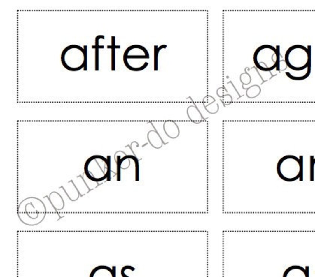 First Grade Sight Word Dolch Flash Cards Instant Download Printable PDF ...