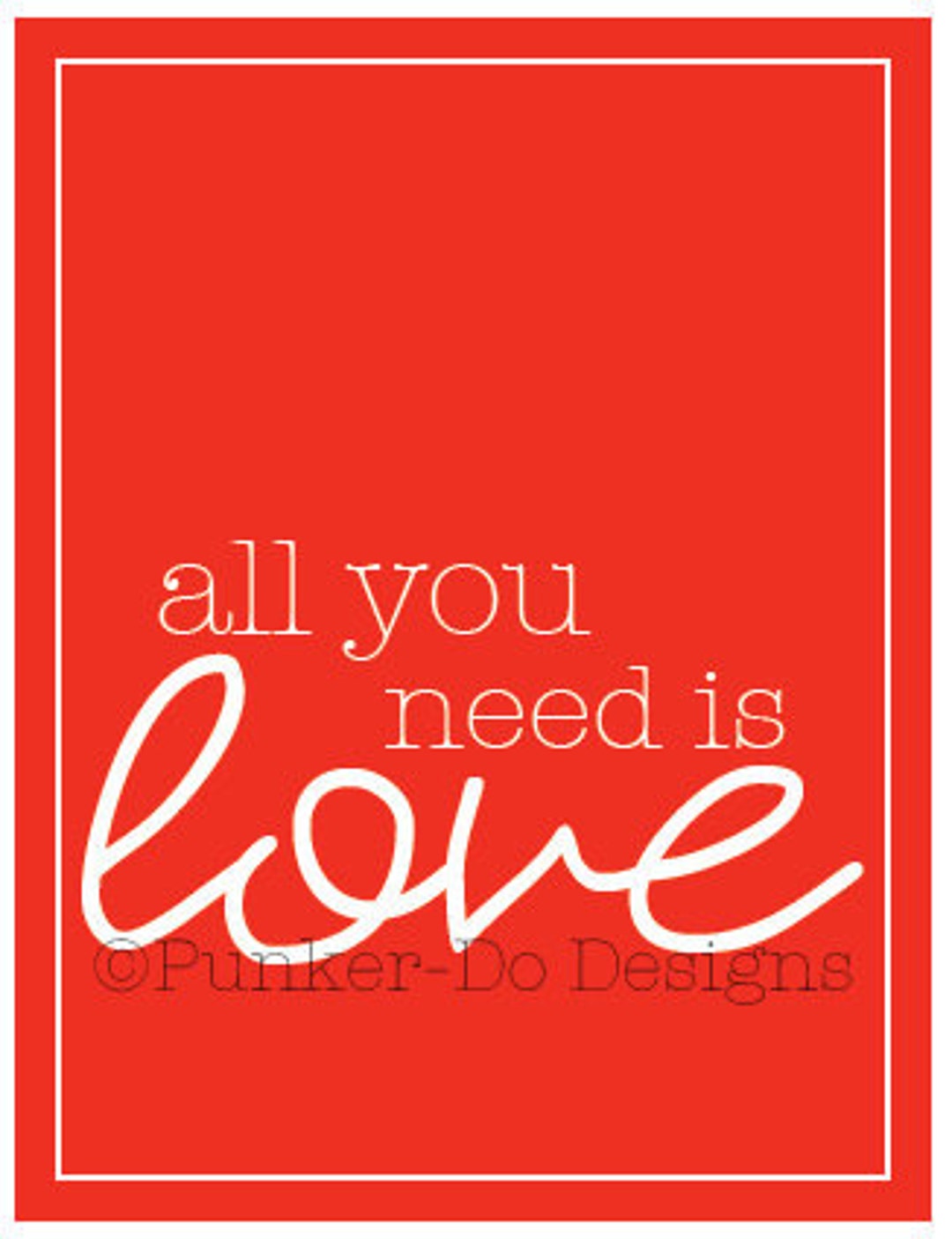 INSTANT DOWNLOAD Printable Wall Art LOVE in "red" - Valentine ...