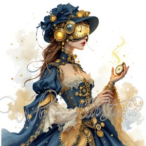 Steampunk Lady Timekeeper Mask Clipart | Digital Art, Fantasy Art ...