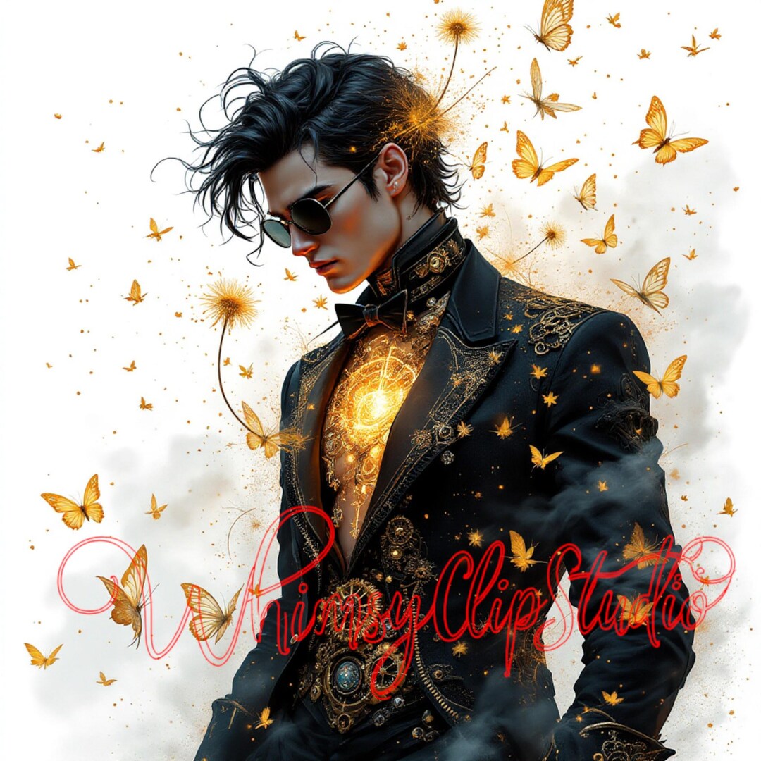 Steampunk Mafia Boss Man Clipart | Set of 15 Jpgs | Watercolor ...