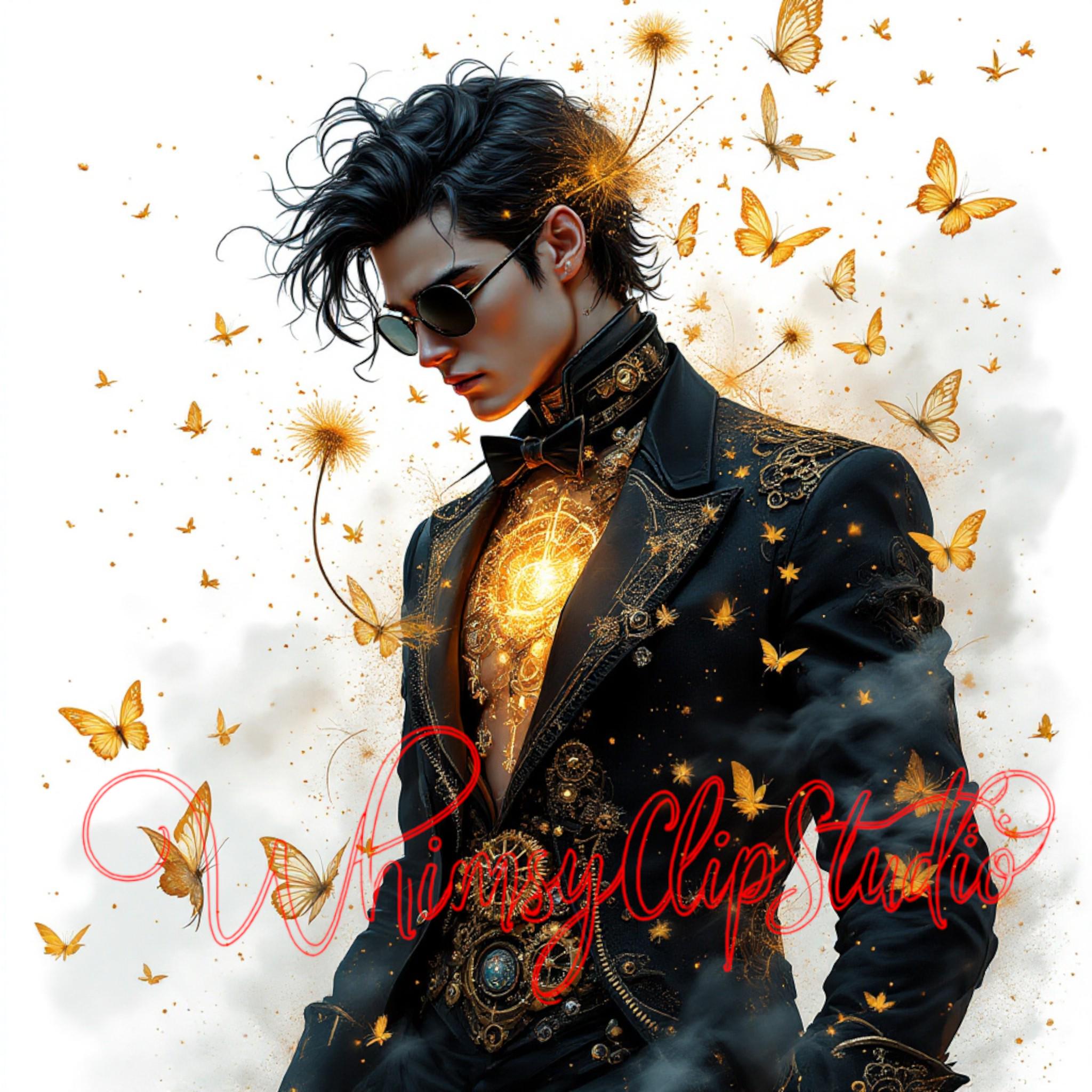 Steampunk Mafia Boss Man Clipart | Set of 15 Jpgs | Watercolor ...