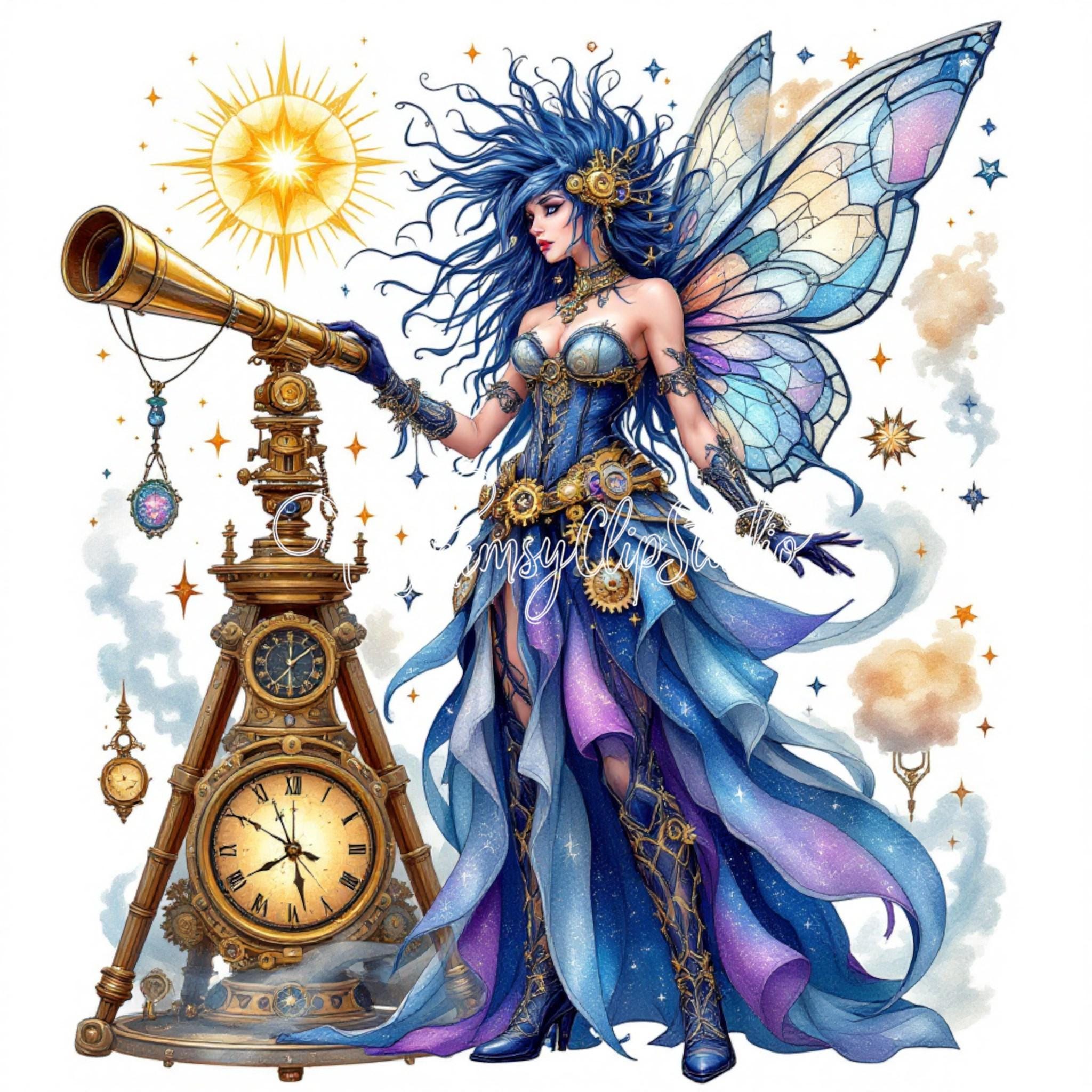 Galaxy Guardian Fairy Clipart, 10 Steampunk Celestial, Stars, Steampunk ...