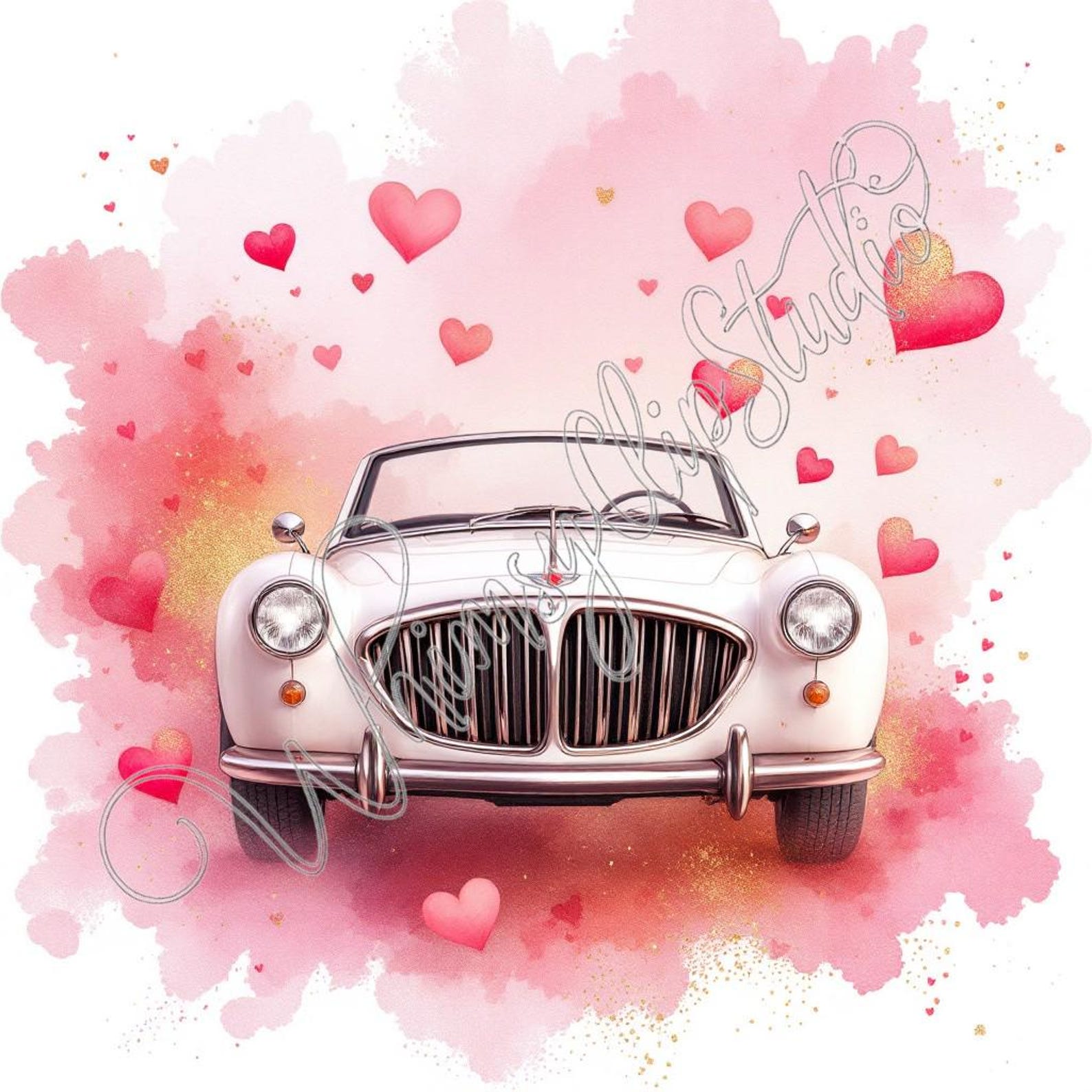 Valentine Bow Heart Clipart | Set of 10 Jpegs | Romantic Theme Satin ...