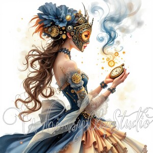 Steampunk Lady Timekeeper Mask Clipart | Digital Art, Fantasy Art ...