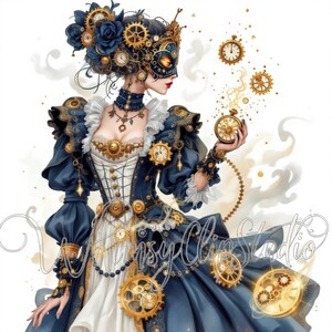 Steampunk Lady Timekeeper Mask Clipart | Digital Art, Fantasy Art ...