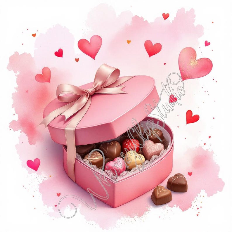 Valentine Bow Heart Clipart | Set of 10 Jpegs | Romantic Theme Satin ...