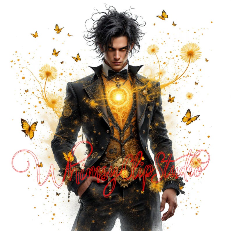 Steampunk Mafia Boss Man Clipart | Set of 15 Jpgs | Watercolor ...