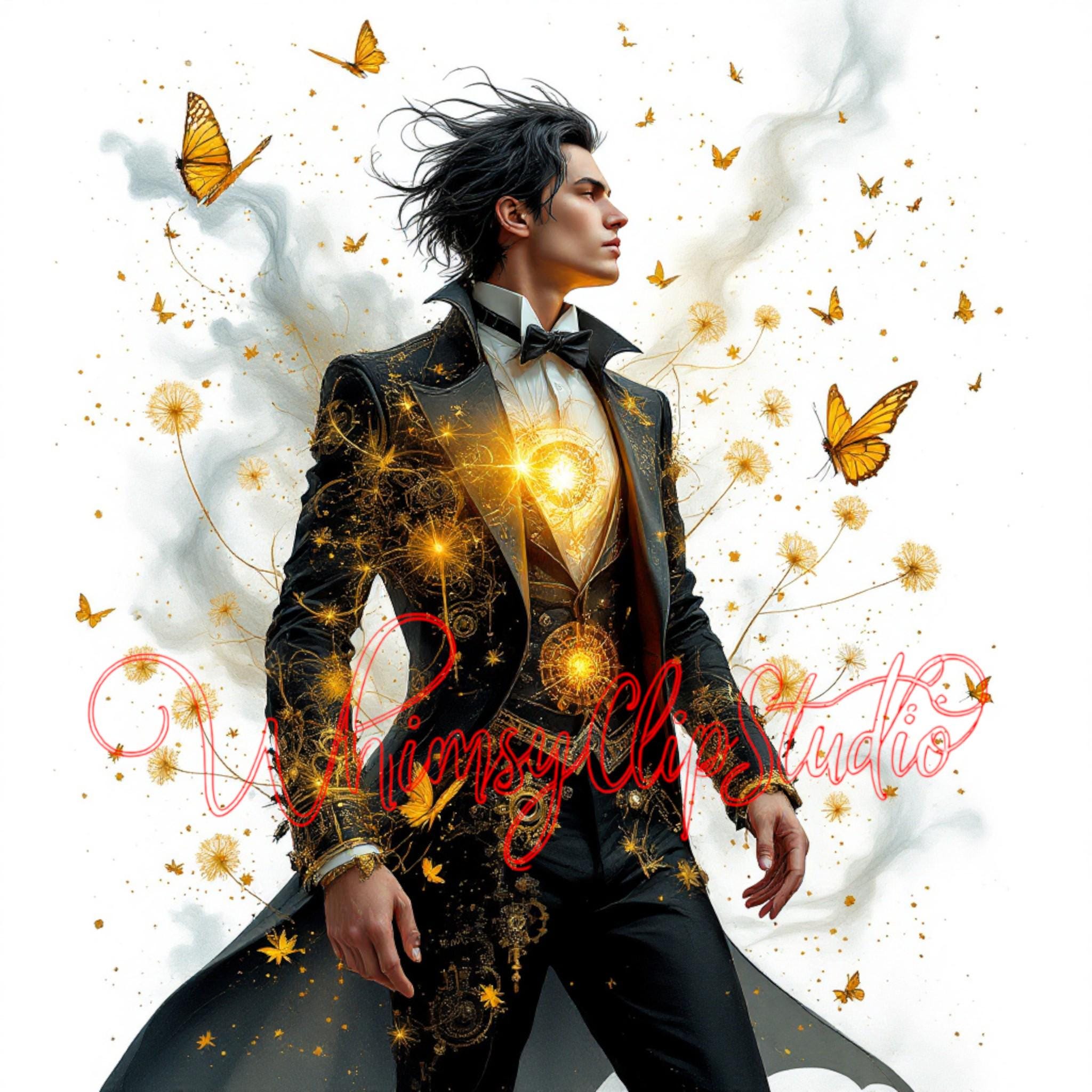 Steampunk Mafia Boss Man Clipart | Set of 15 Jpgs | Watercolor ...