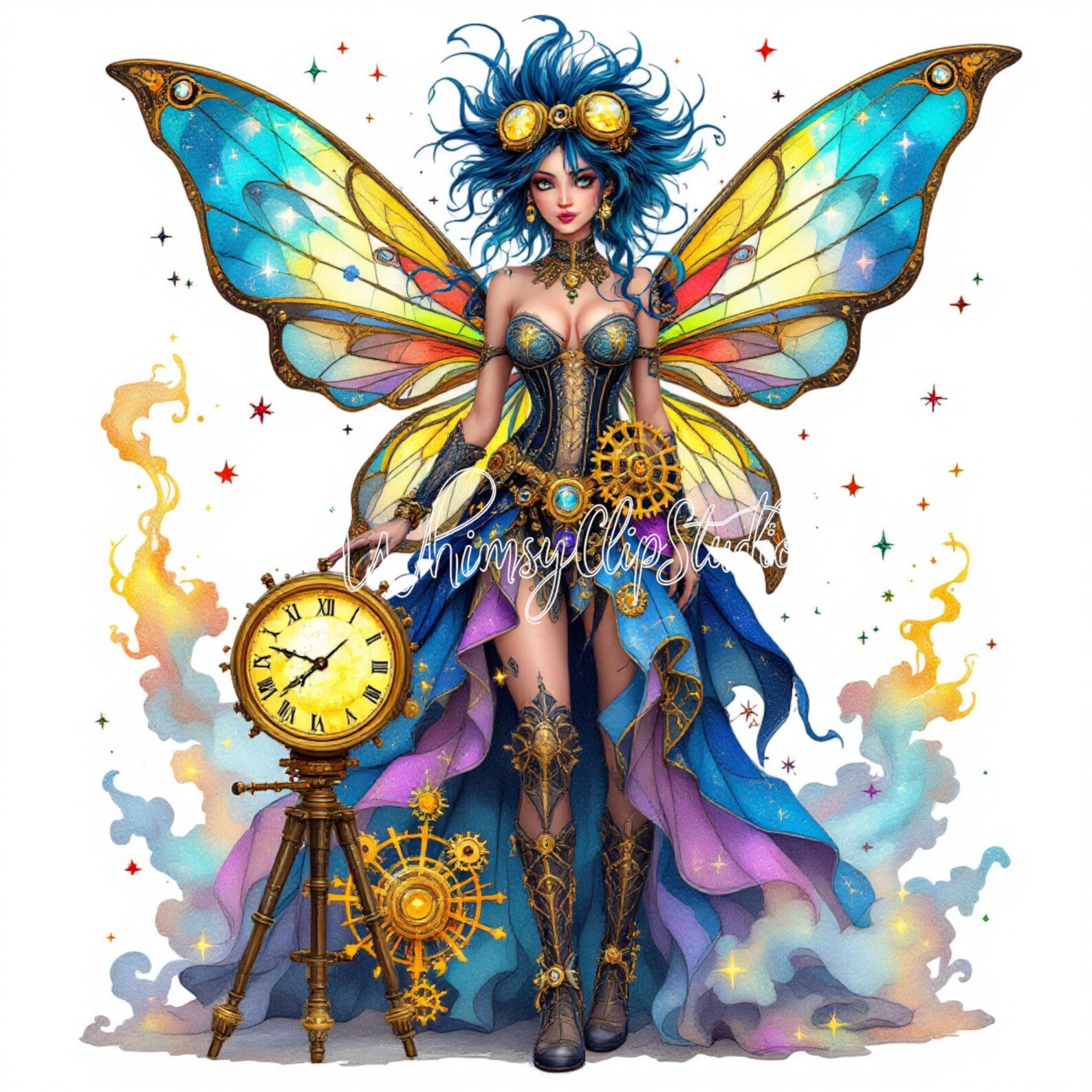 Galaxy Guardian Fairy Clipart, 10 Steampunk Celestial, Stars, Steampunk ...