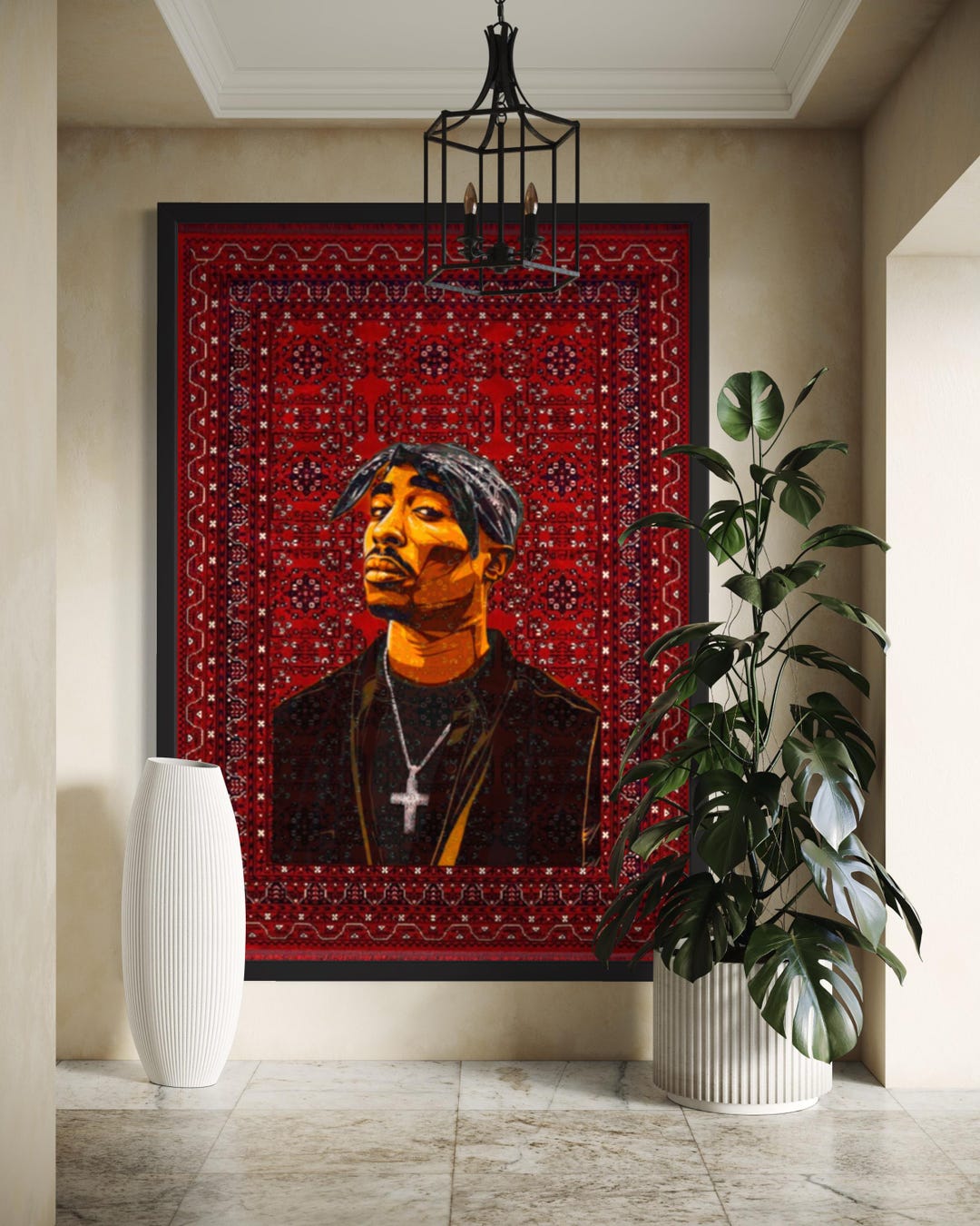 Tupac Painting Portrait Original 2pac Oil Painting,turkish Rug,oversize ...