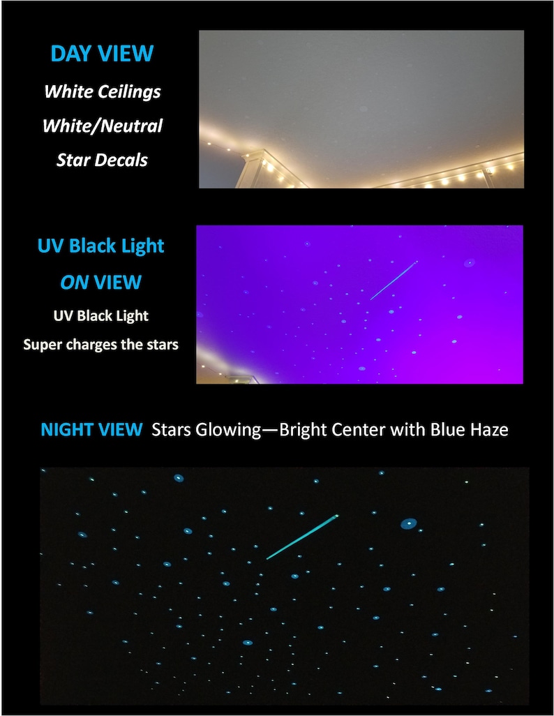 Glow in the Dark 6FT Milky Way Add Ceiling Star Decals for - Etsy