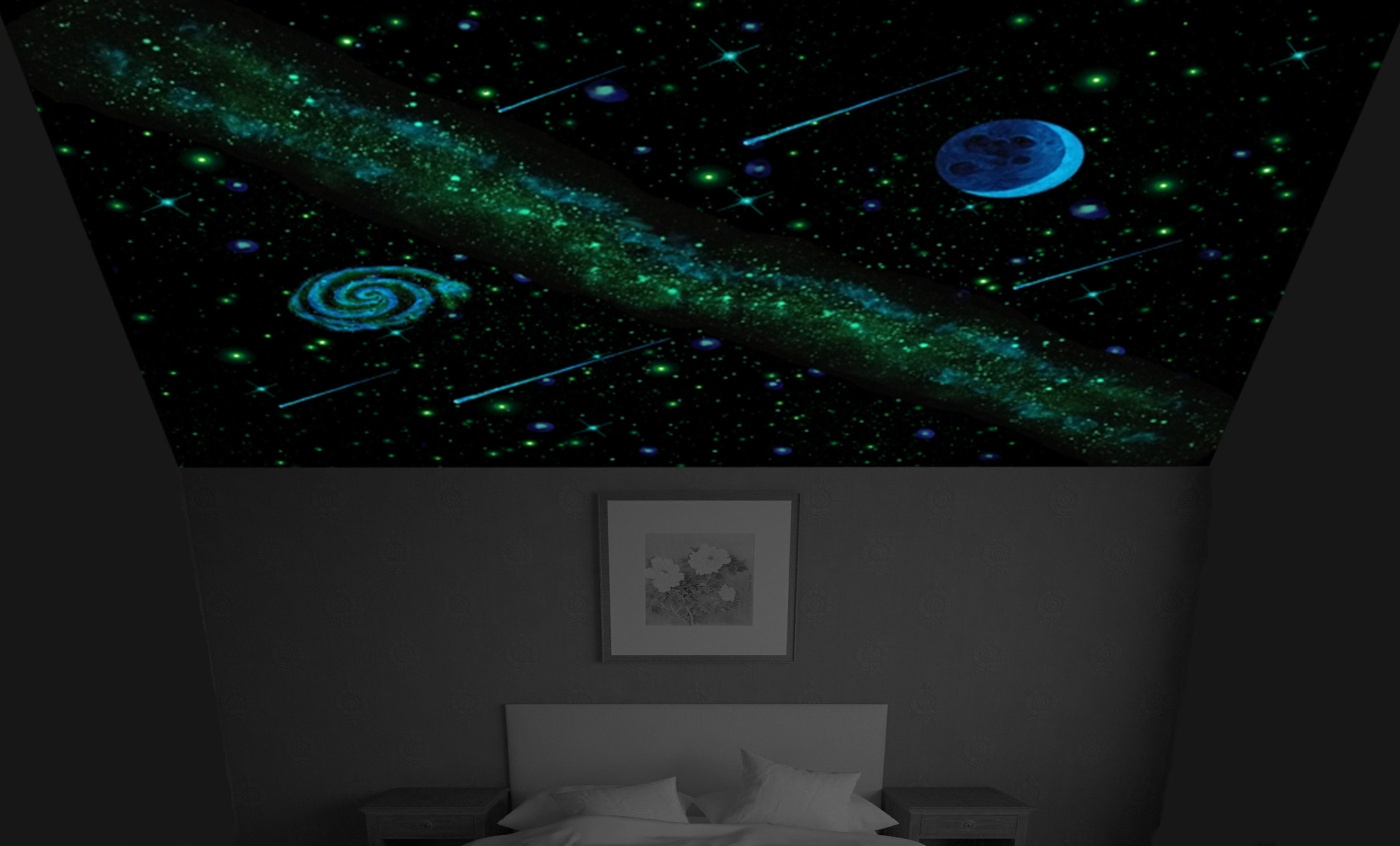 Glow in the Dark Space Mural Space Ceiling Ceiling Stars | Etsy