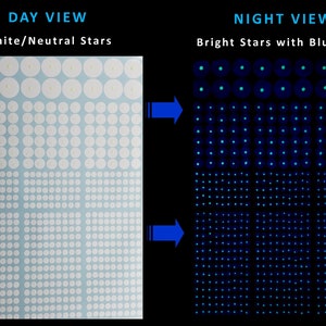 Glow in the Dark Star Cluster Decal | 3D Space Ceiling Mural (15 ...