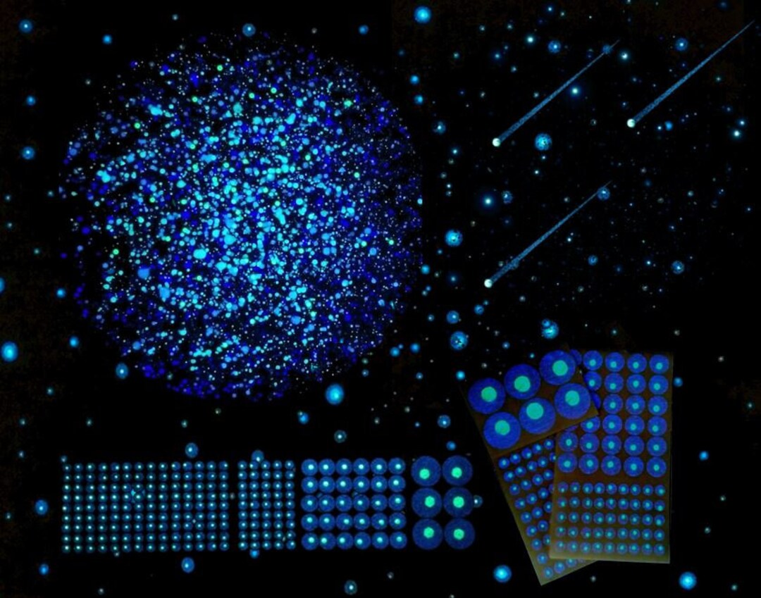 Glow in the Dark GIANT Star Cluster Decal 15" Across, Comets, Ceiling ...