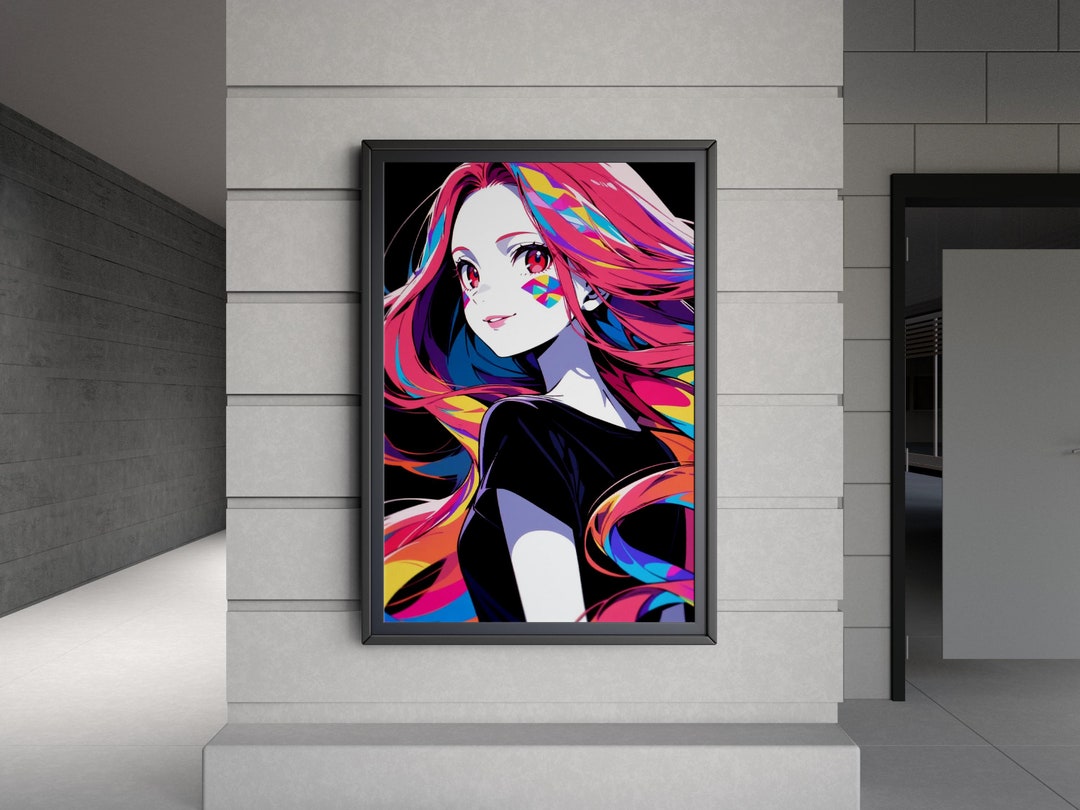 Anime Girl Wall Art | Colorful 1 Piece Painting Set | Unique Gallery ...