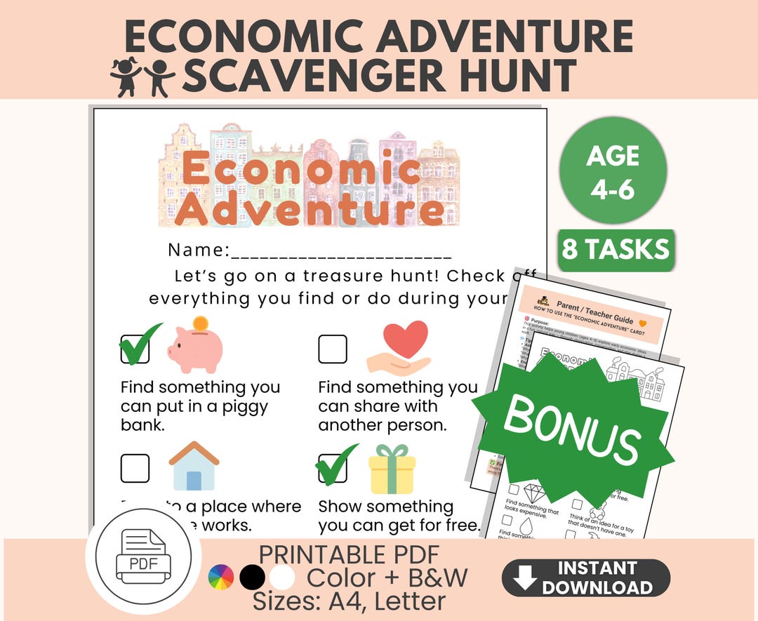 Financial Literacy Scavenger Hunt: Money Learning Game for Kids (PDF ...
