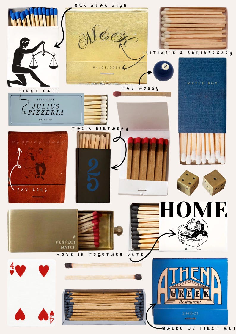 Customisable Vintage Matchbox Anniversary Valentines Art Print Template ...