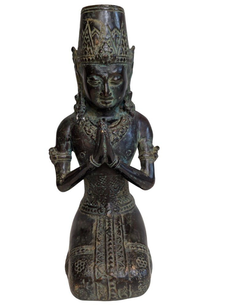 Bronze Kneeling Deities Southeast Asian Spiritual Statues - Etsy