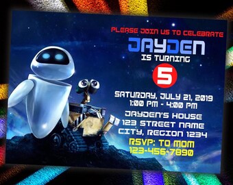 Wall-e Birthday Invitation - Etsy