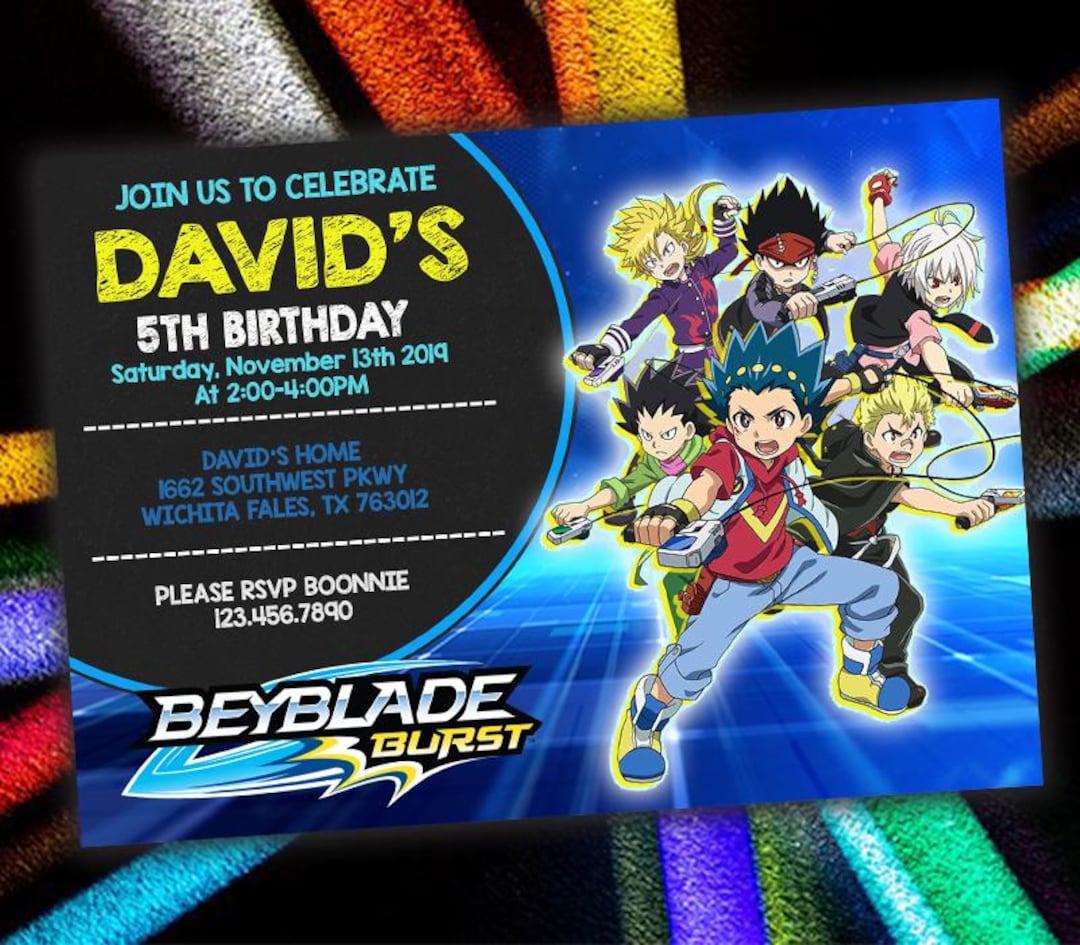Beyblade Birthday Invitation – Customizable Party Invite (digital ...