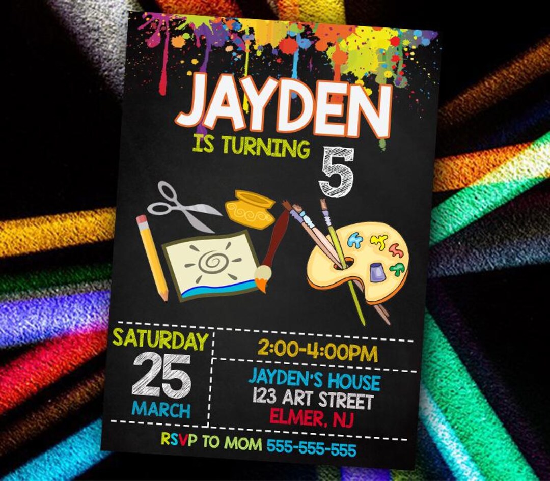 Art and Craft Invitation Printable File Art and Craft Invitation Art ...