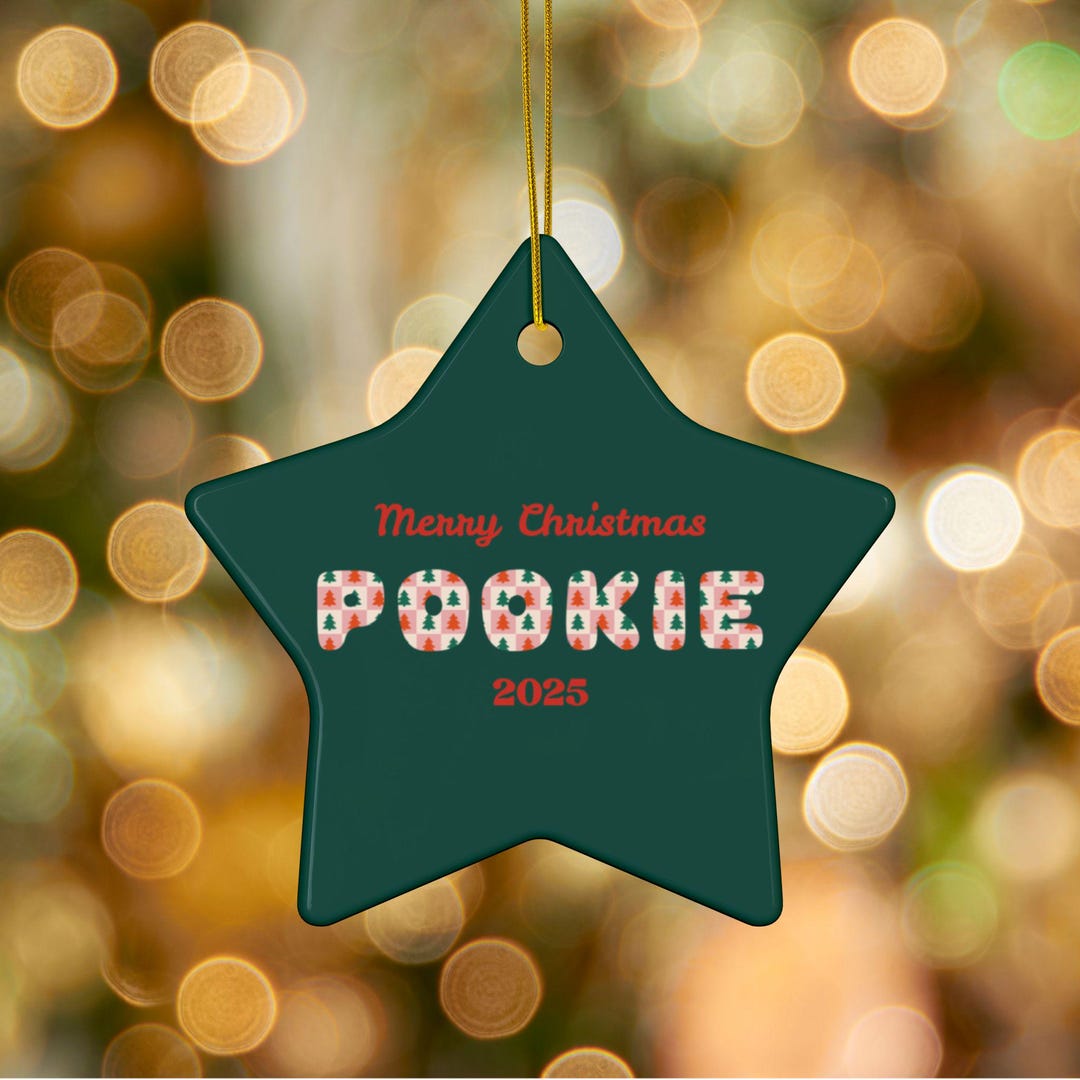 Merry Christmas POOKIE Gen Z Slang Ceramic Ornament, Teen Holiday Decor ...