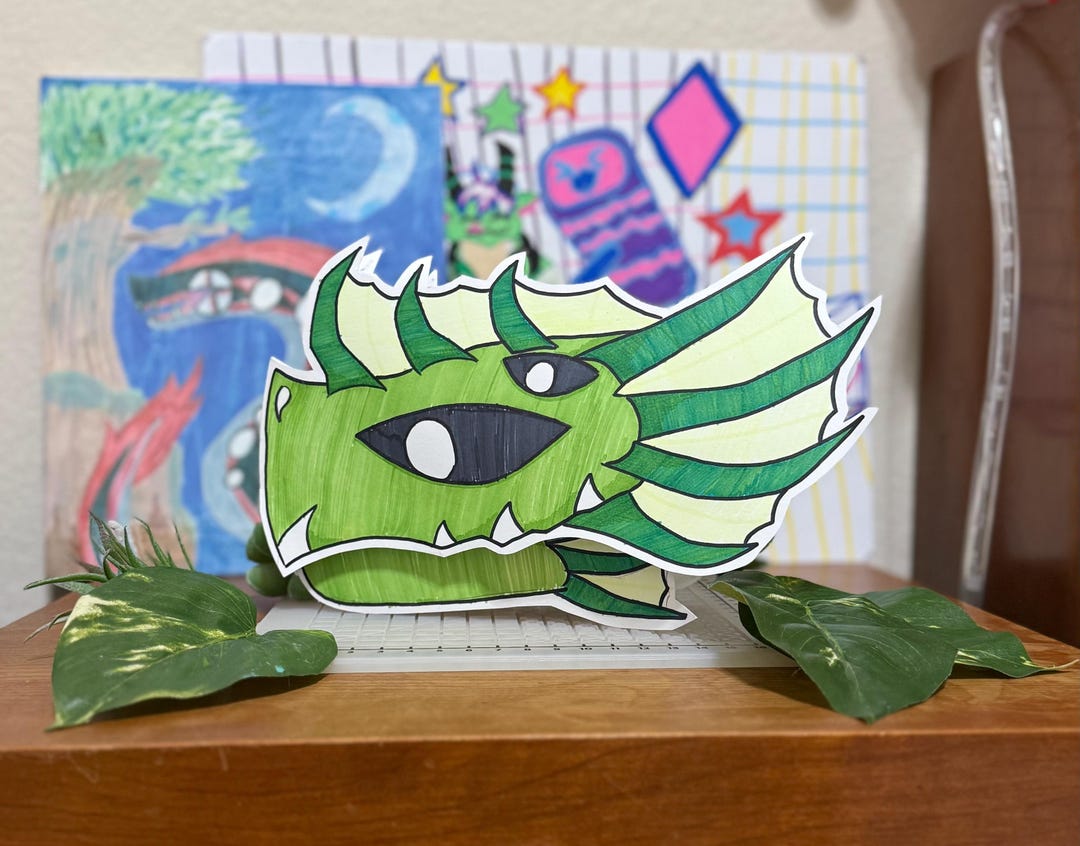 Premade Paper Dragon Puppet - Etsy