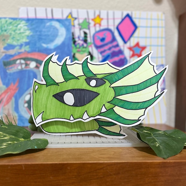 Dragon Puppet Paper - Etsy