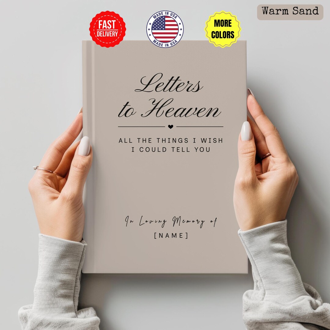 Custom Letters to Heaven Memorial Journal, Personalized Remembrance ...