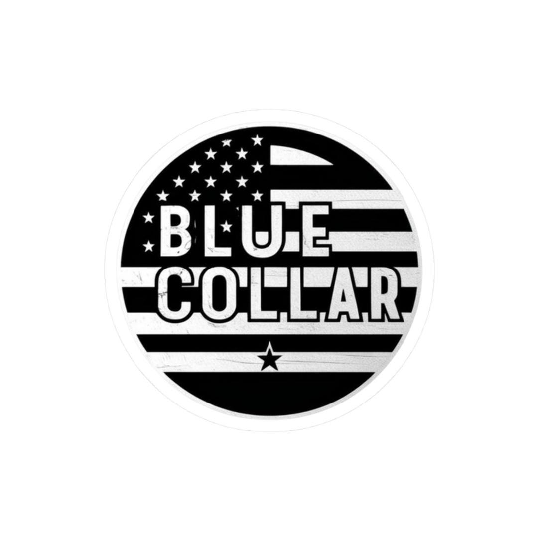 Blue Collar Sticker Cool Laptop Decal, Trendy Water Bottle Sticker ...